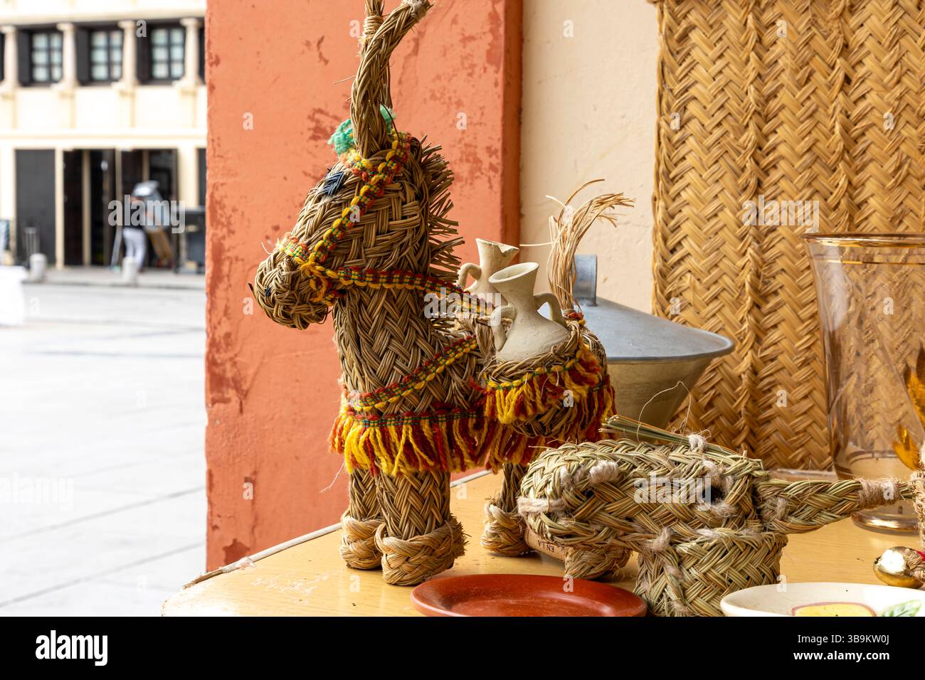 View of handmade bull, heads made from straw Stock Photo - Alamy