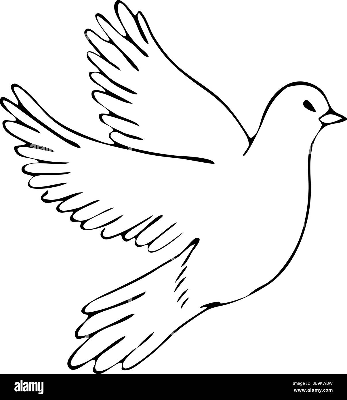 Flying dove. Graphic arts. Vector. Handmade Stock Vector Image & Art ...