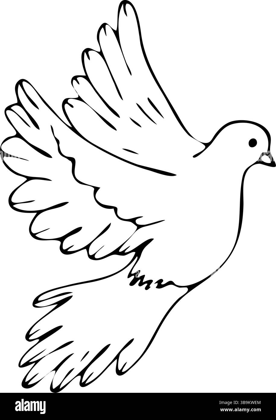 Dove flying ink black Cut Out Stock Images & Pictures - Alamy