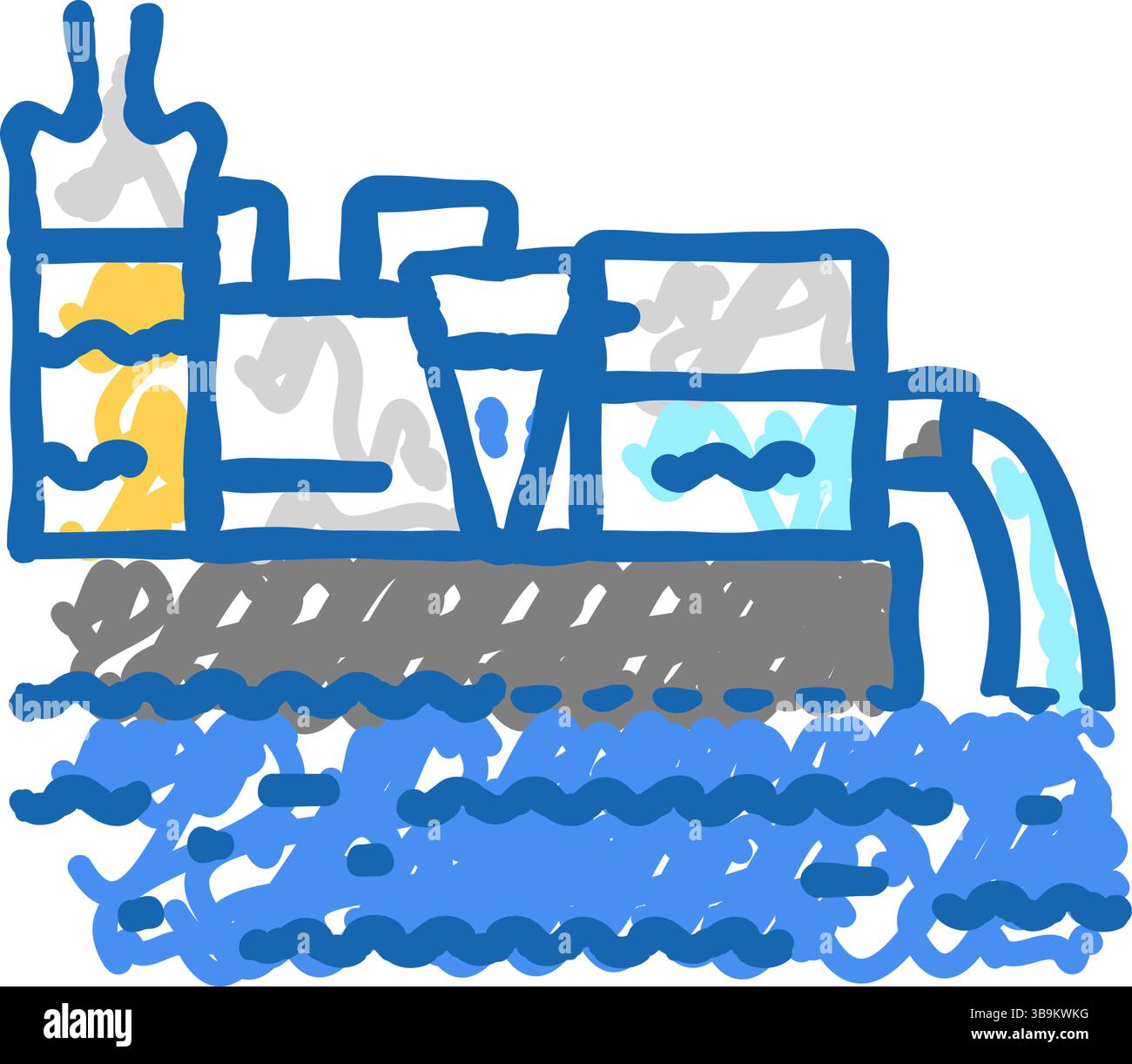 marine sewage treatment icon doodle illustration Stock Vector Image ...