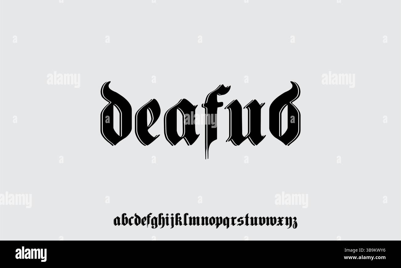 Font is a gothic-inspired typeface with sharp edges and intricate ...