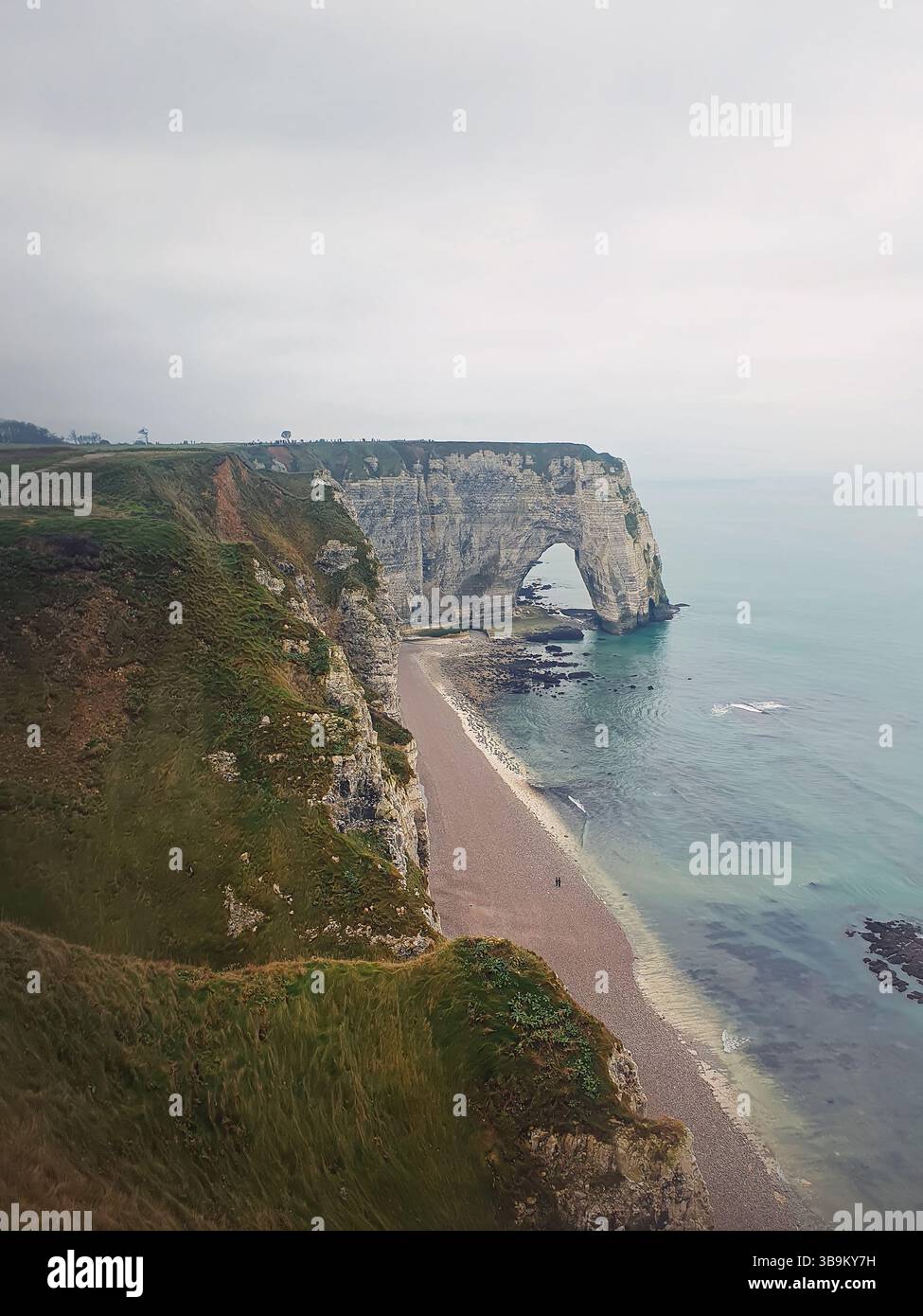 The famous cliffs of Etretat in Normandy, France, featuring natural ...