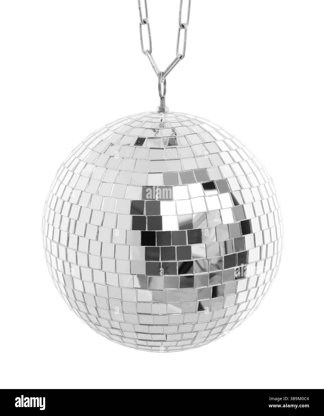 One shiny disco ball isolated on white Stock Photo - Alamy