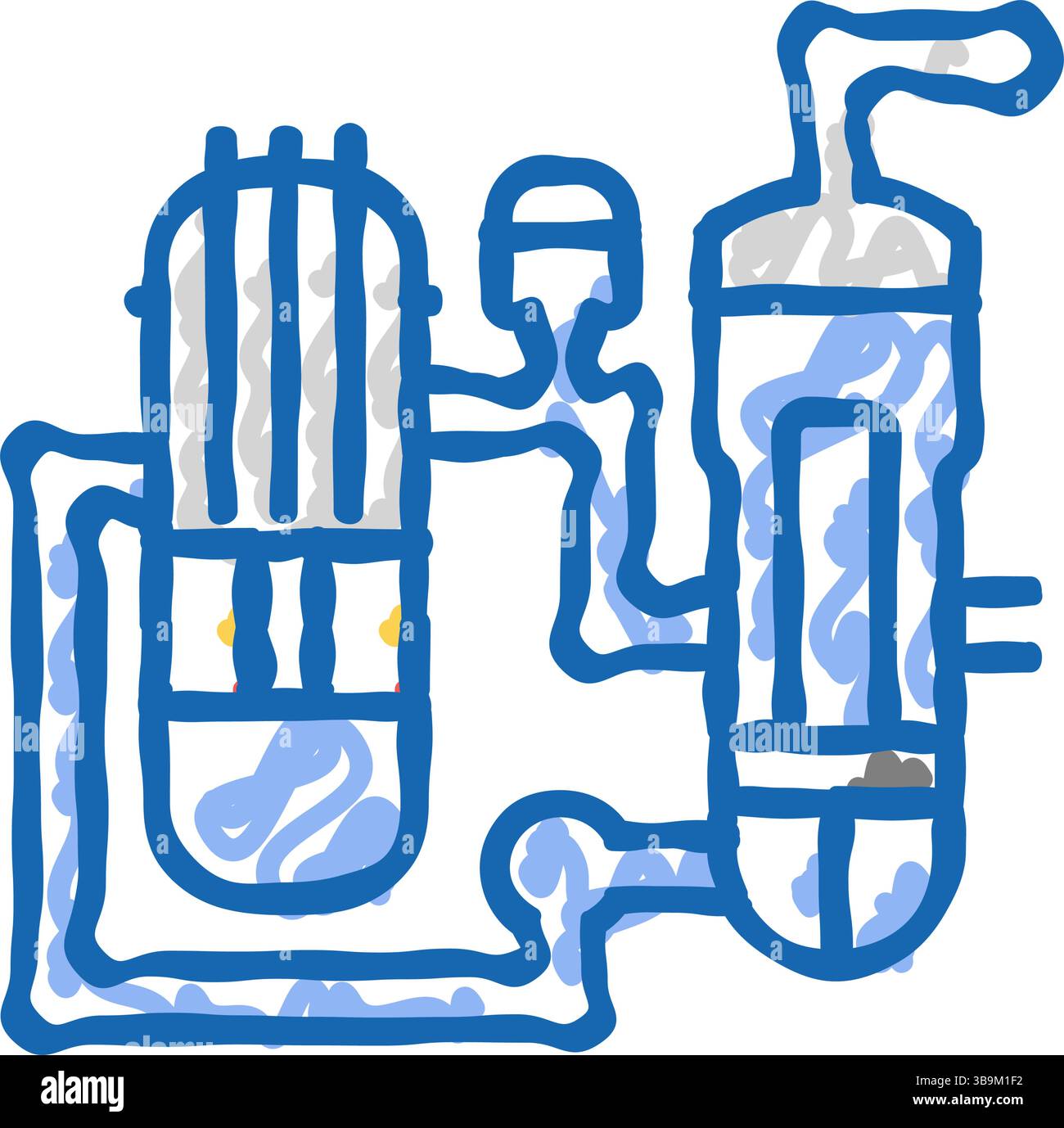 pressurized water reactor nuclear energy icon doodle illustration Stock ...