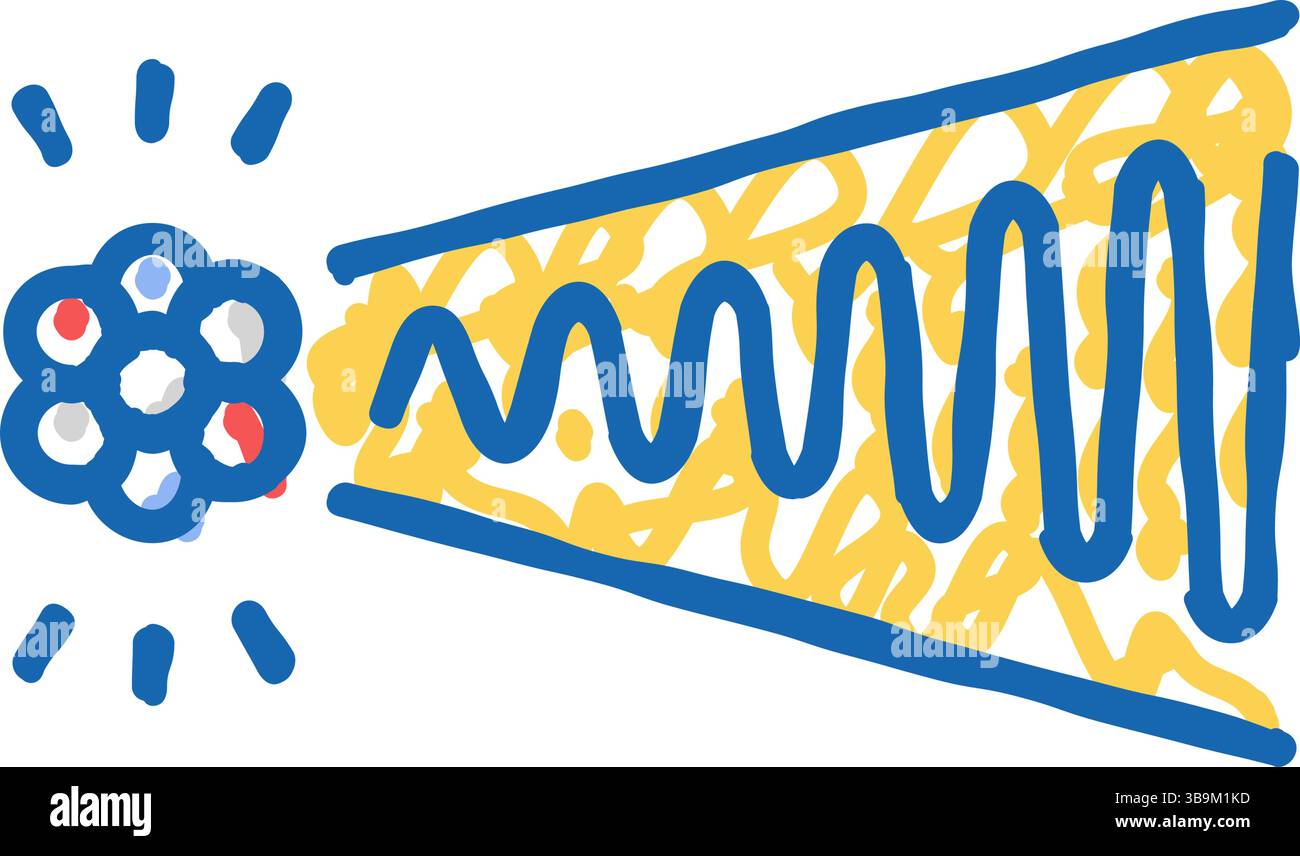 gamma rays nuclear energy icon doodle illustration Stock Vector Image ...