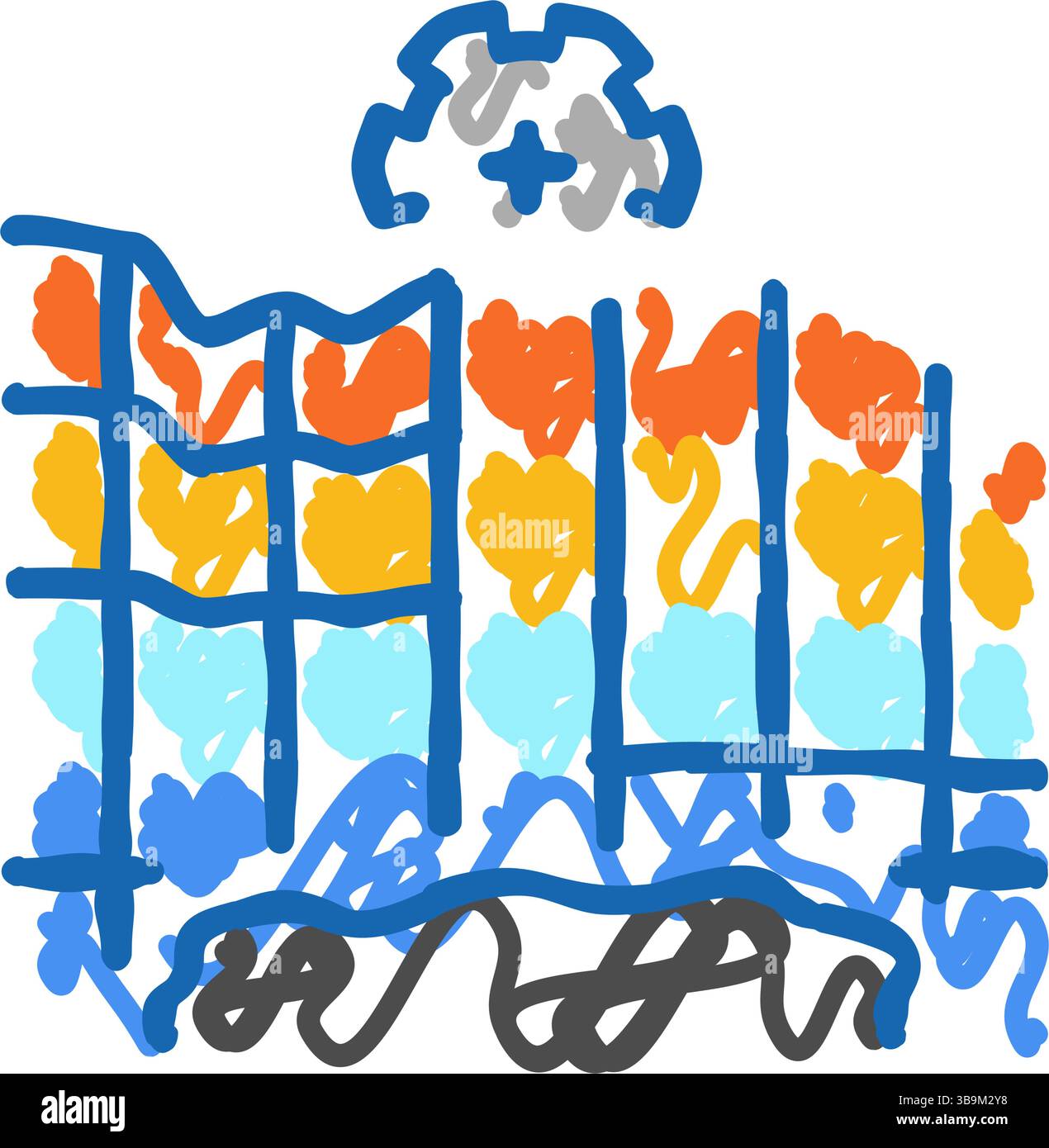 oil reservoir simulation petroleum engineer icon doodle illustration ...