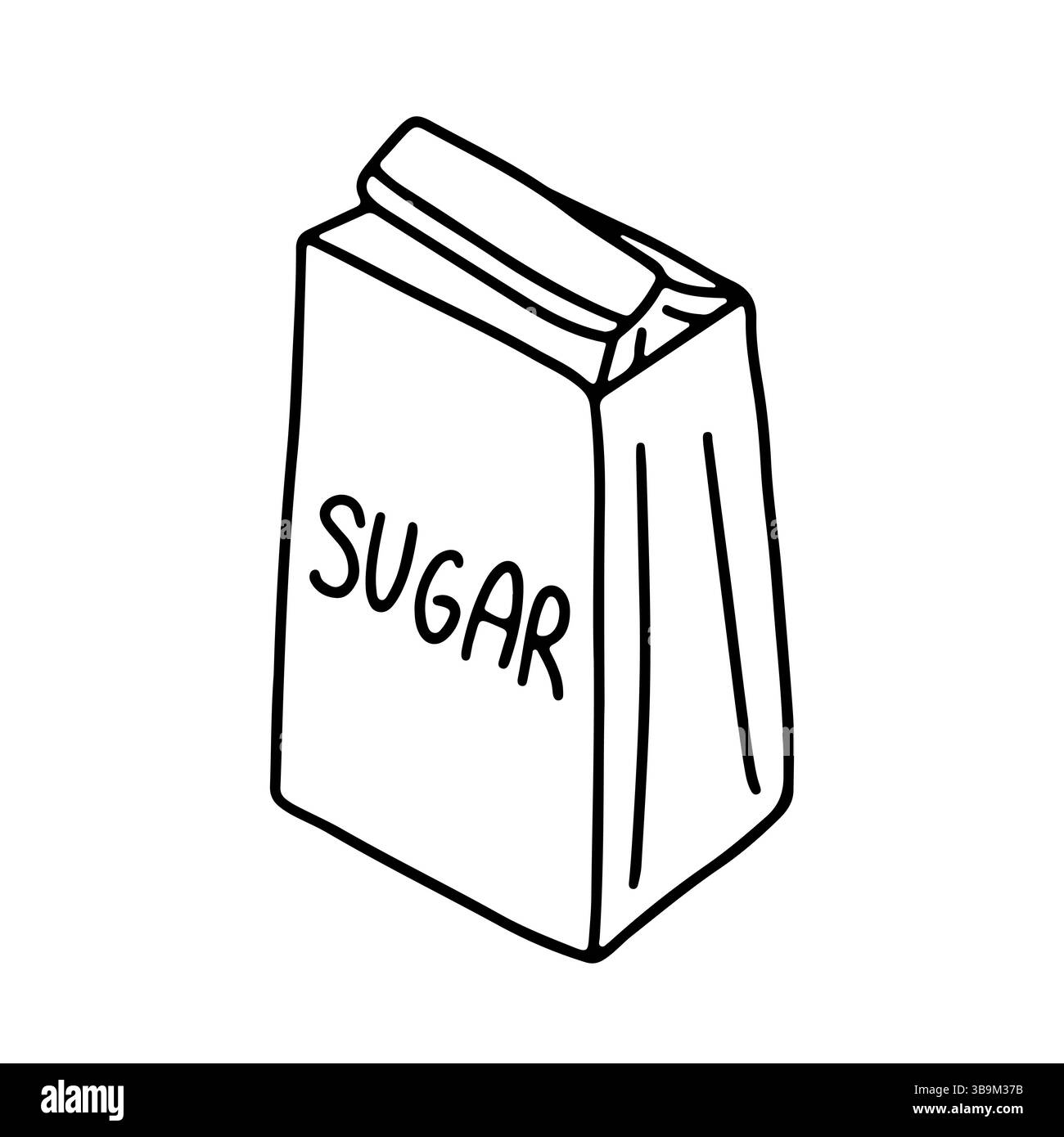 Sugar in paper package doodle vector illustration Stock Vector Image ...
