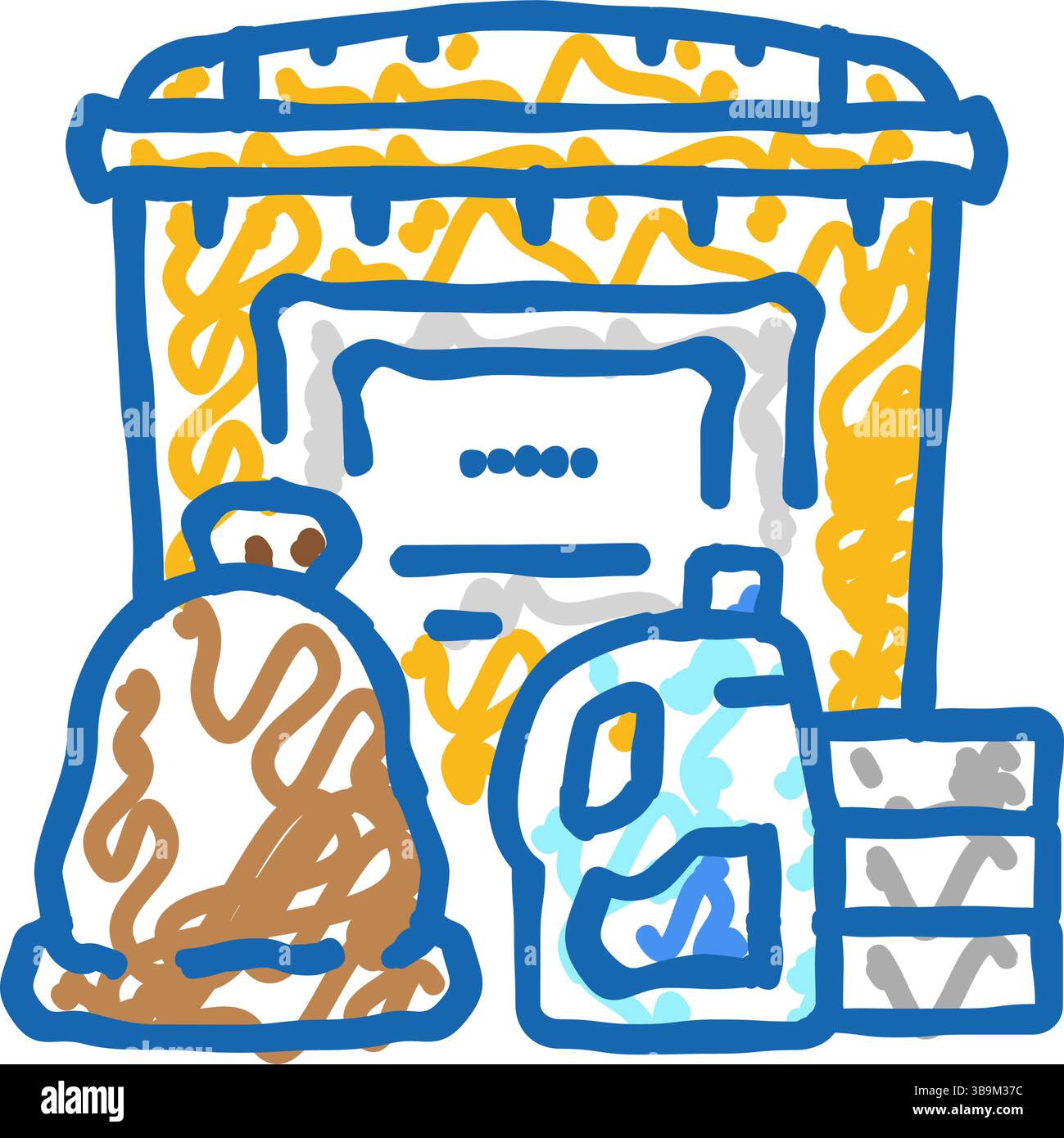 oil spill response kit petroleum engineer icon doodle illustration ...