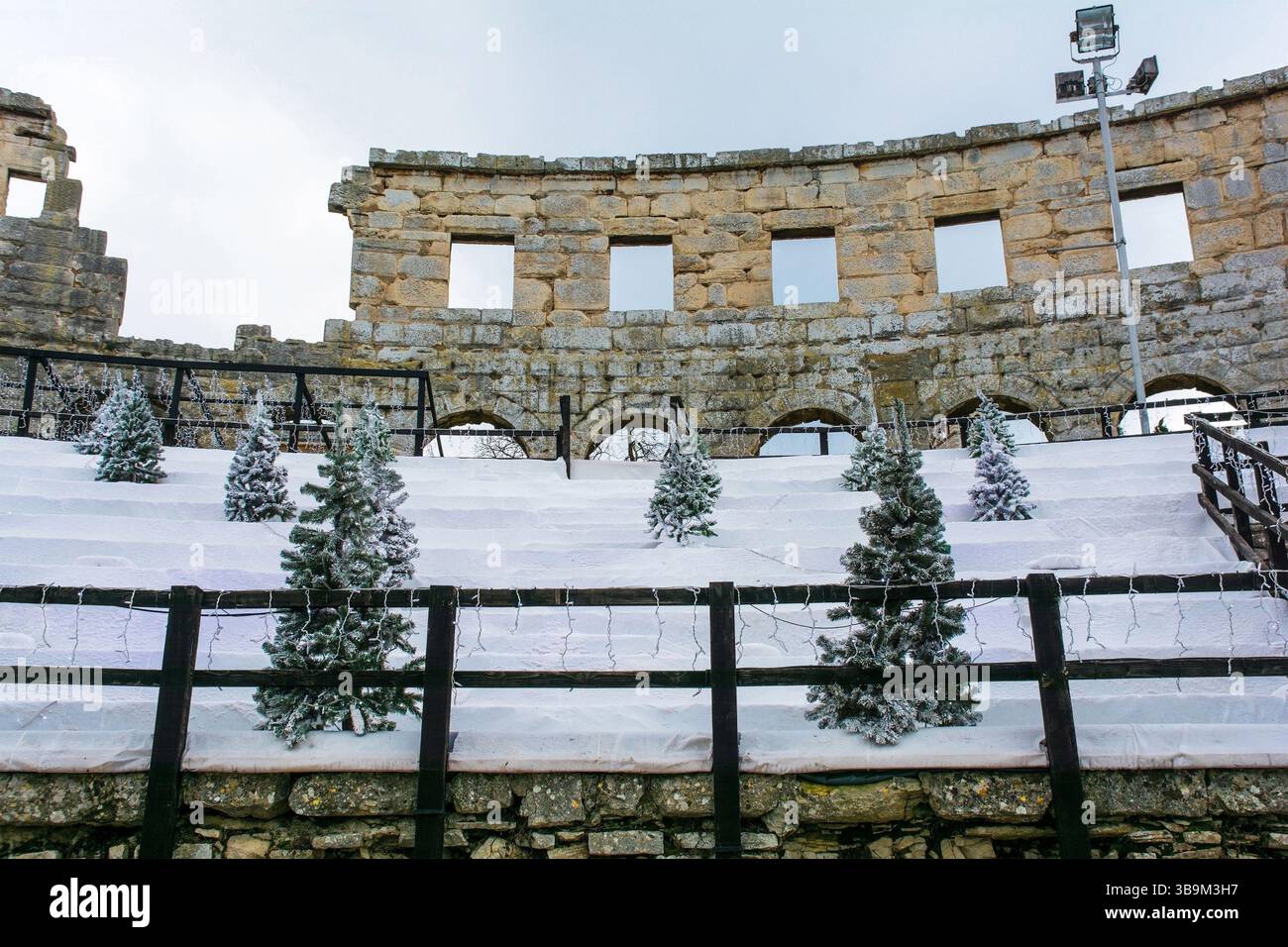 Christmas at Pula Arena in Istria, Croatia, one of the best preserved ...