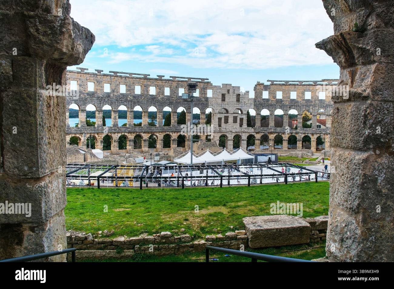 Christmas at Pula Arena in Istria, Croatia, one of the best preserved ...