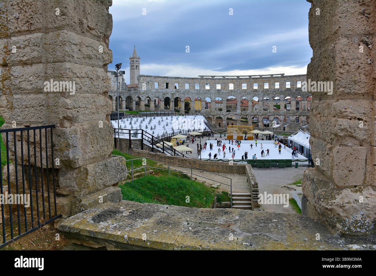 Christmas at Pula Arena in Istria, Croatia, one of the best preserved ...