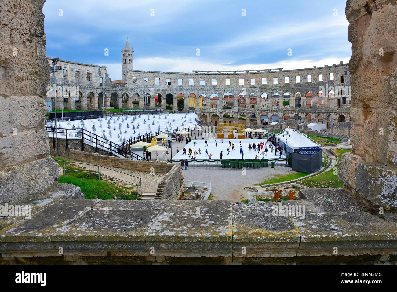Christmas at Pula Arena in Istria, Croatia, one of the best preserved ...