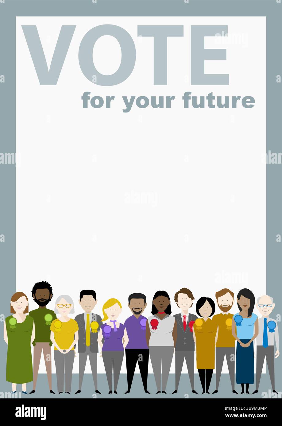 Election voting poster design with diverse group of politicians ...