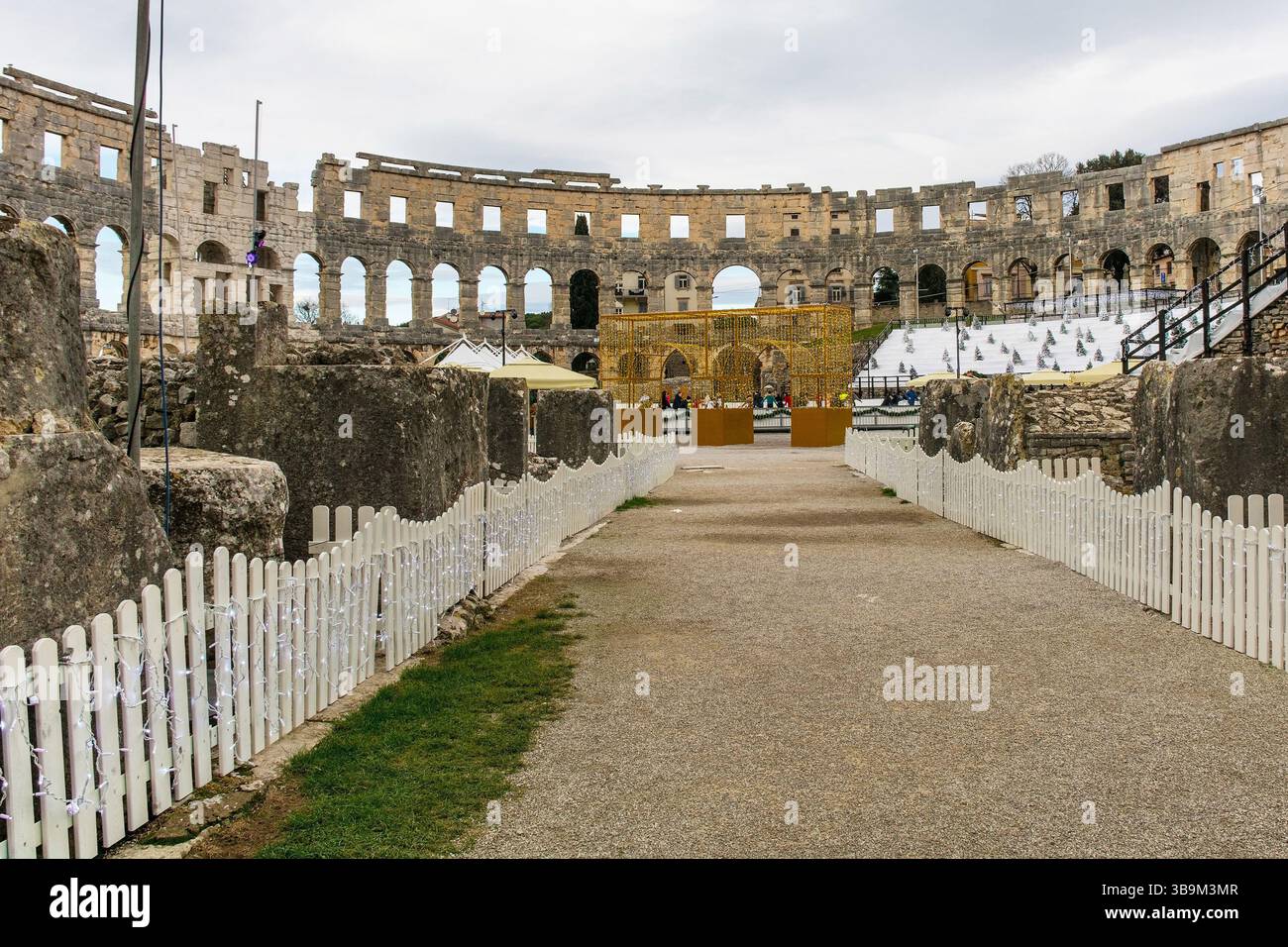 Christmas at Pula Arena in Istria, Croatia, one of the best preserved ...