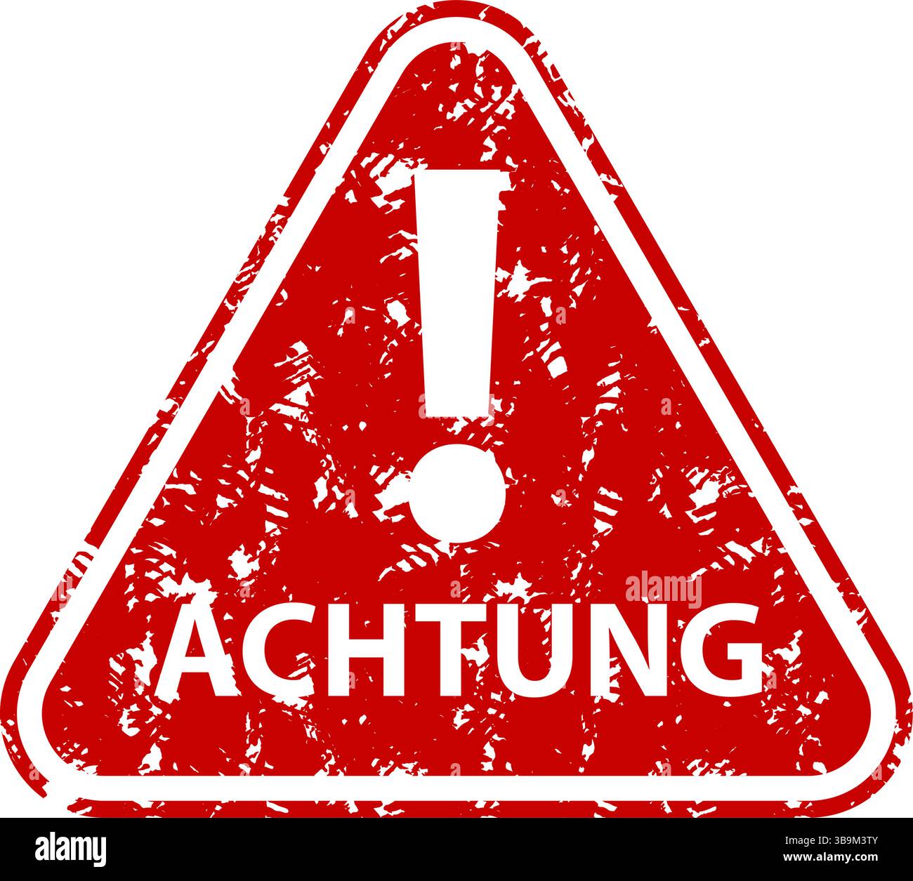 Rubber stamp red attention mark by german, vector of rubber seal ...