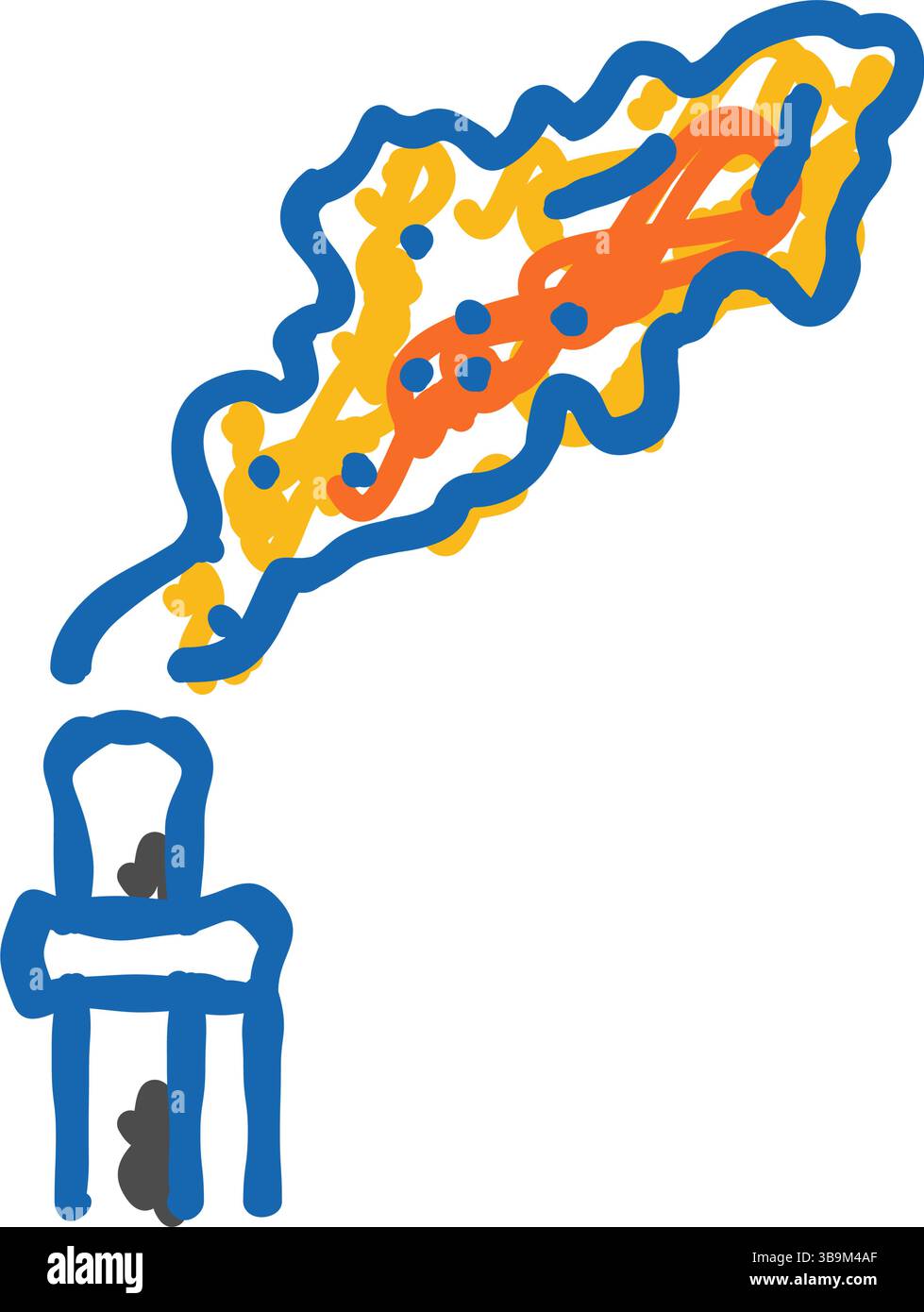 gas flaring petroleum engineer icon doodle illustration Stock Vector ...