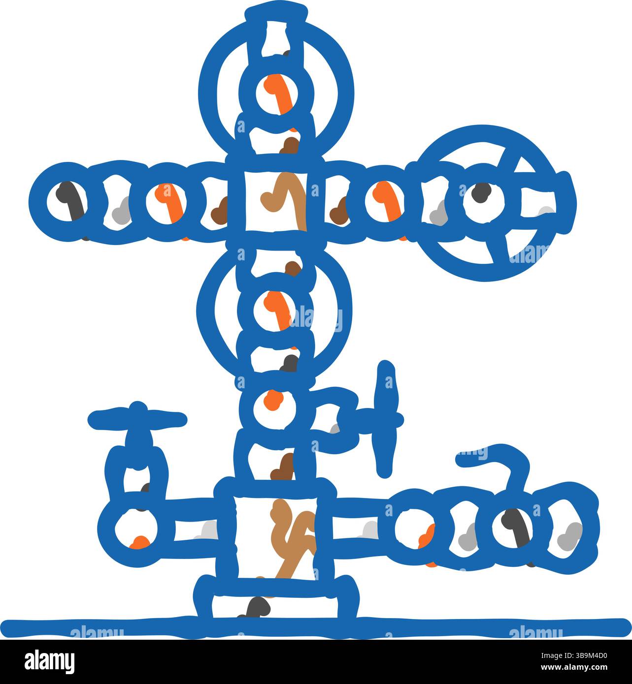 oil wellhead petroleum engineer icon doodle illustration Stock Vector ...
