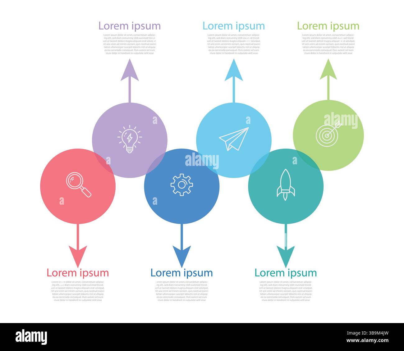 Business Infographic Strategy Planning And Process Visualization With 6 ...