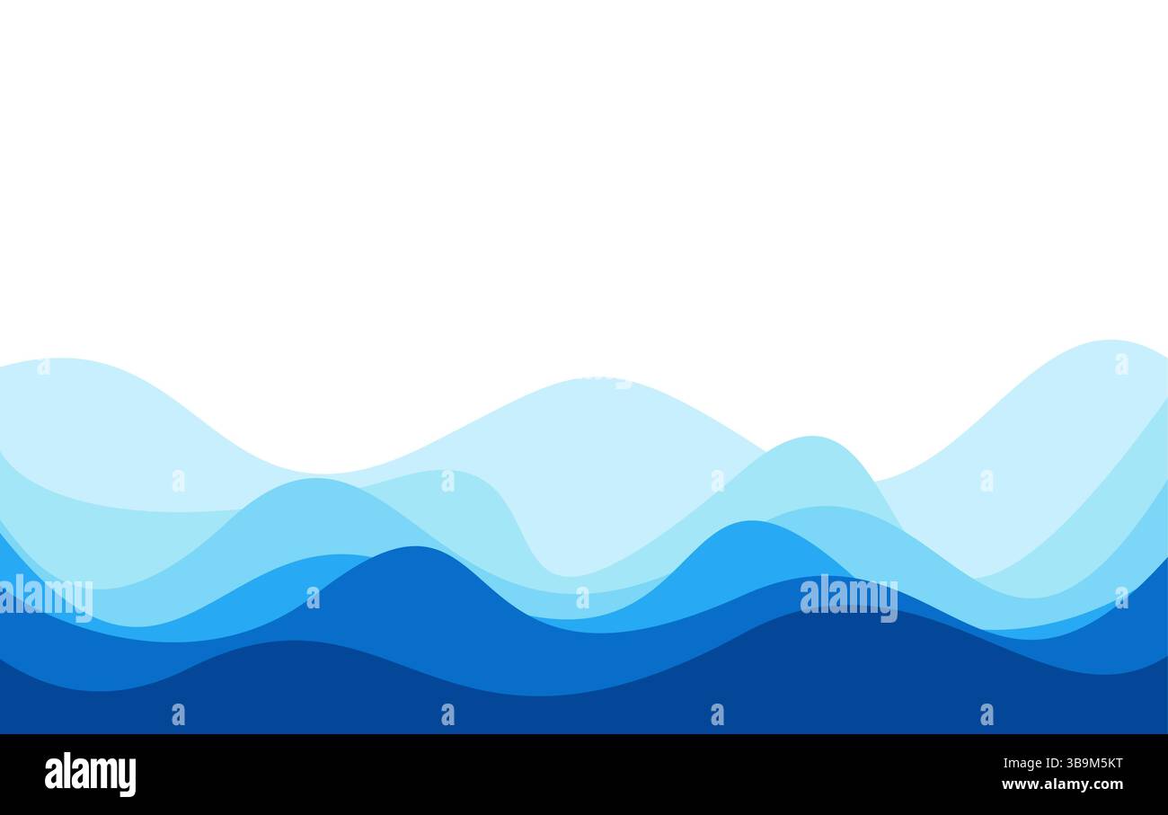 Abstract Blue Waves background vector. ocean wave vector illustration ...