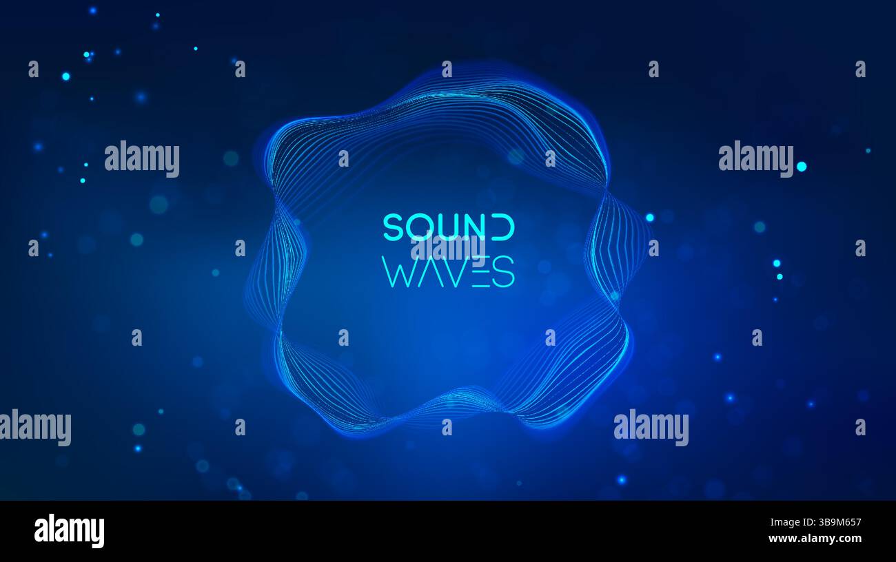 Sound wave circle visualization on blue background vector Stock Vector ...