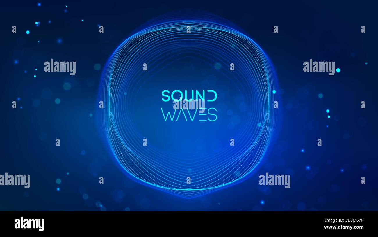 Sound wave circle visualization on blue background vector Stock Vector ...