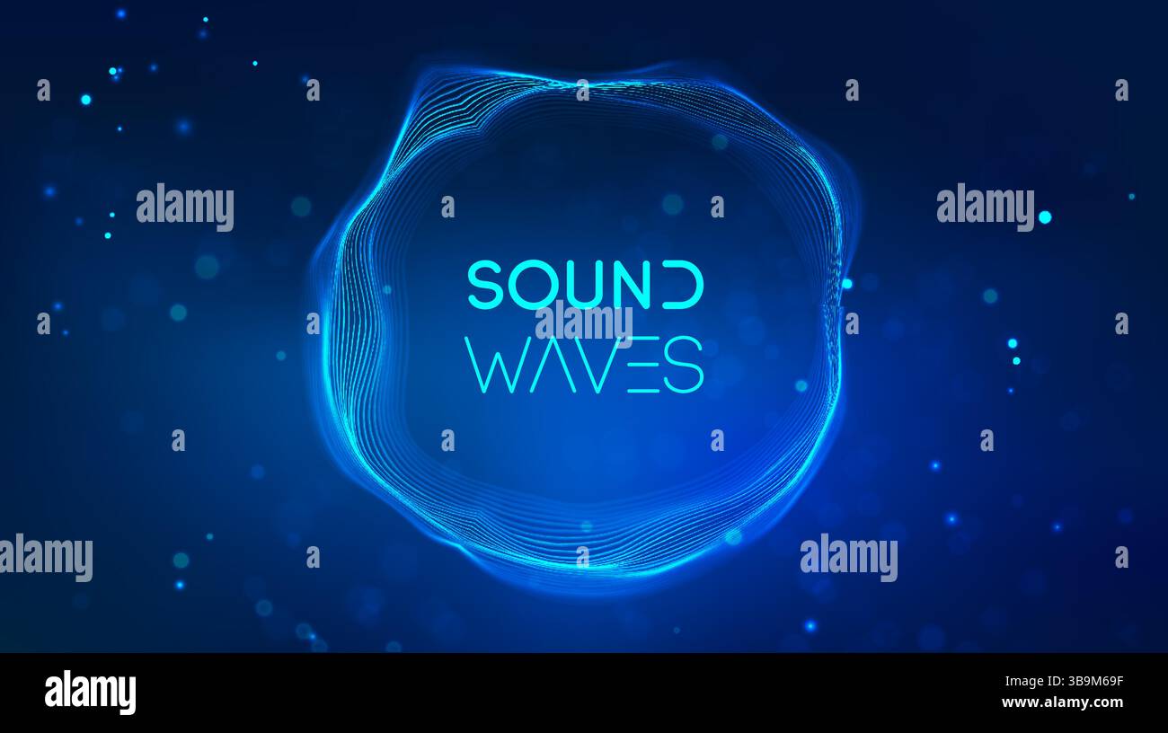 Sound wave circle visualization on blue background vector Stock Vector ...
