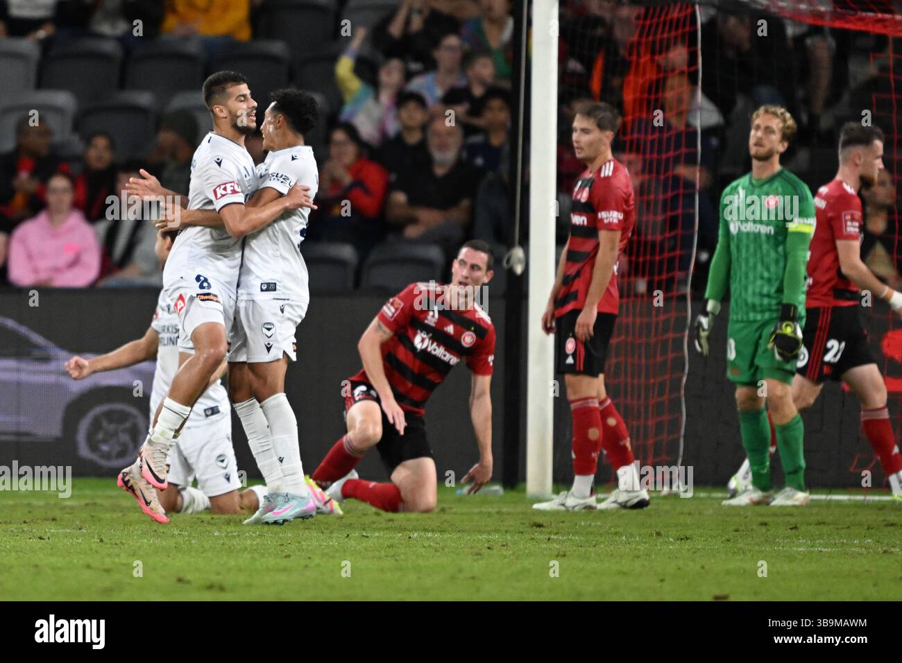 Zinédine Machach of the Victory celebrates after scoring a goal during ...