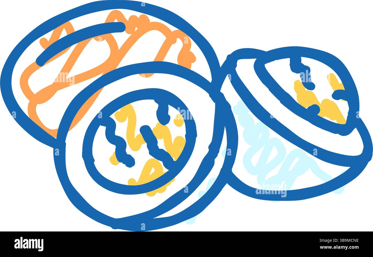 healthy egg chicken farm food icon doodle illustration Stock Vector ...