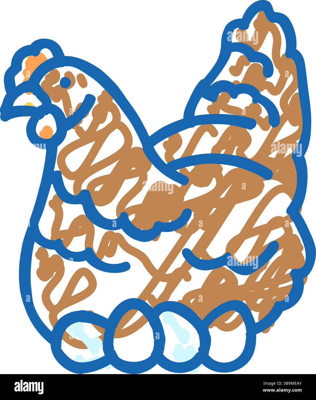 hen egg chicken farm food icon doodle illustration Stock Vector Image ...