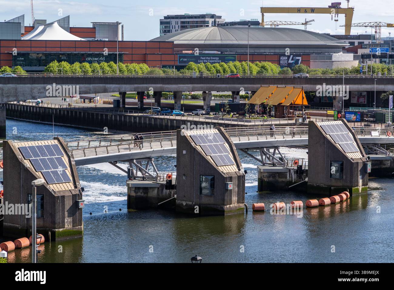 Lagan Weir and the River Lagan, Belfast, Northern Ireland Stock Photo ...