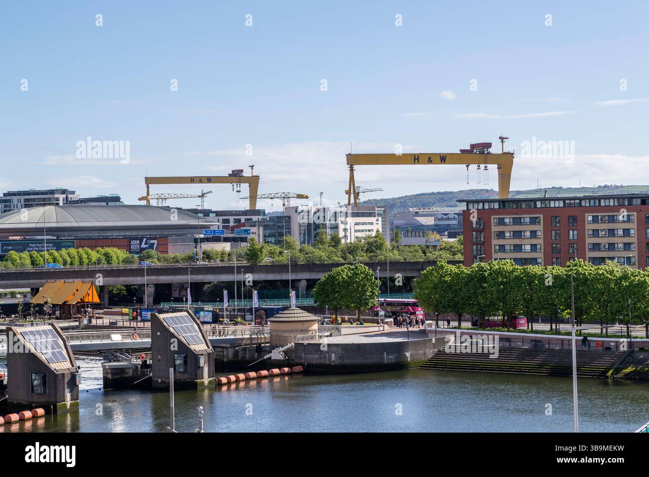 Lagan Weir and the River Lagan, Belfast, Northern Ireland Stock Photo ...