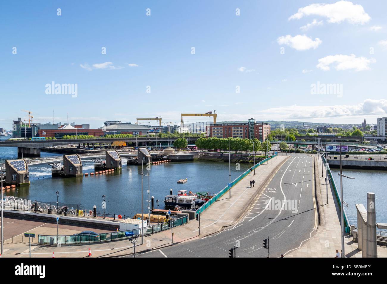 Lagan Weir and the River Lagan, Belfast, Northern Ireland Stock Photo ...