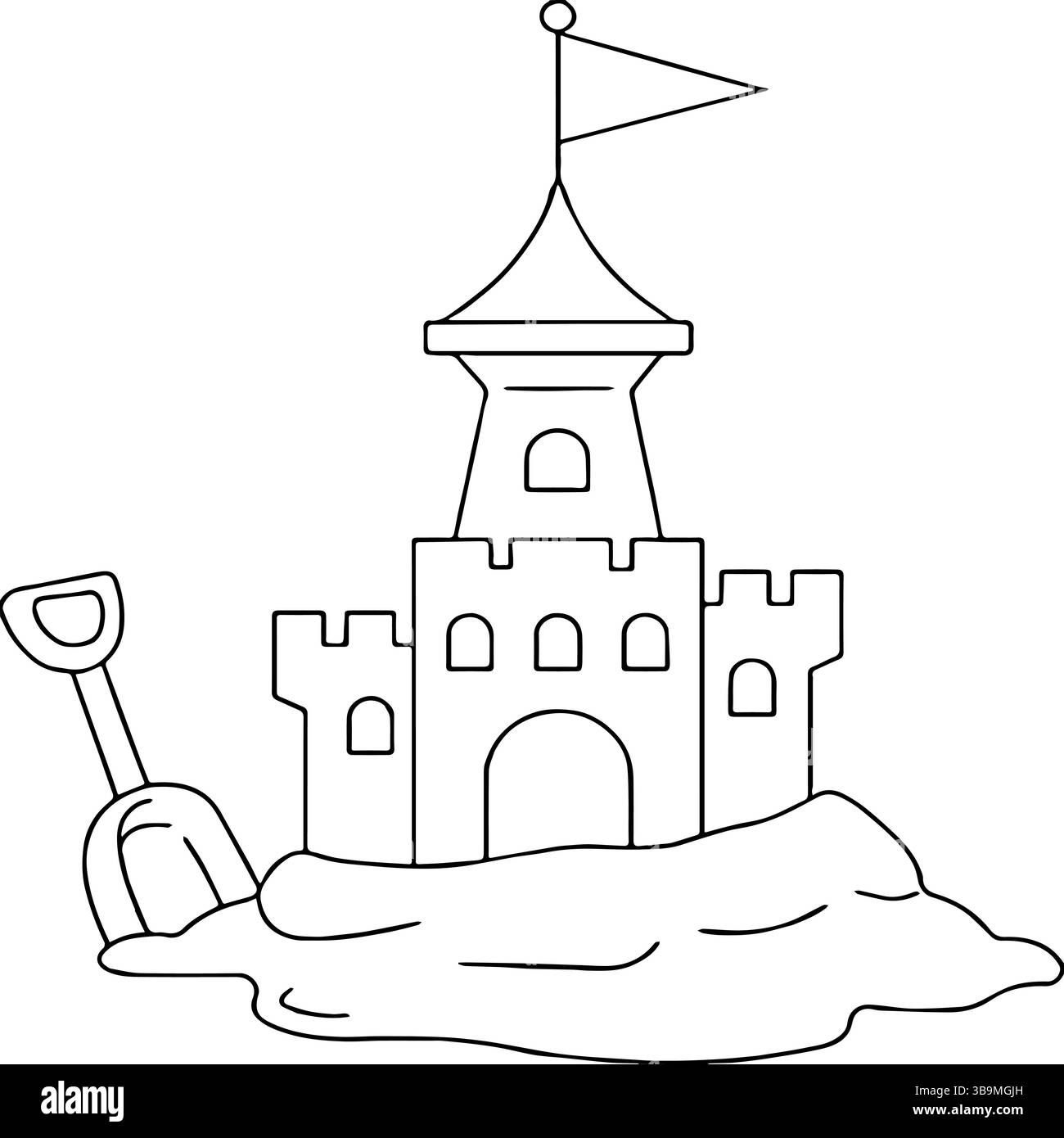 Historical view castle towers Black and White Stock Photos & Images - Alamy