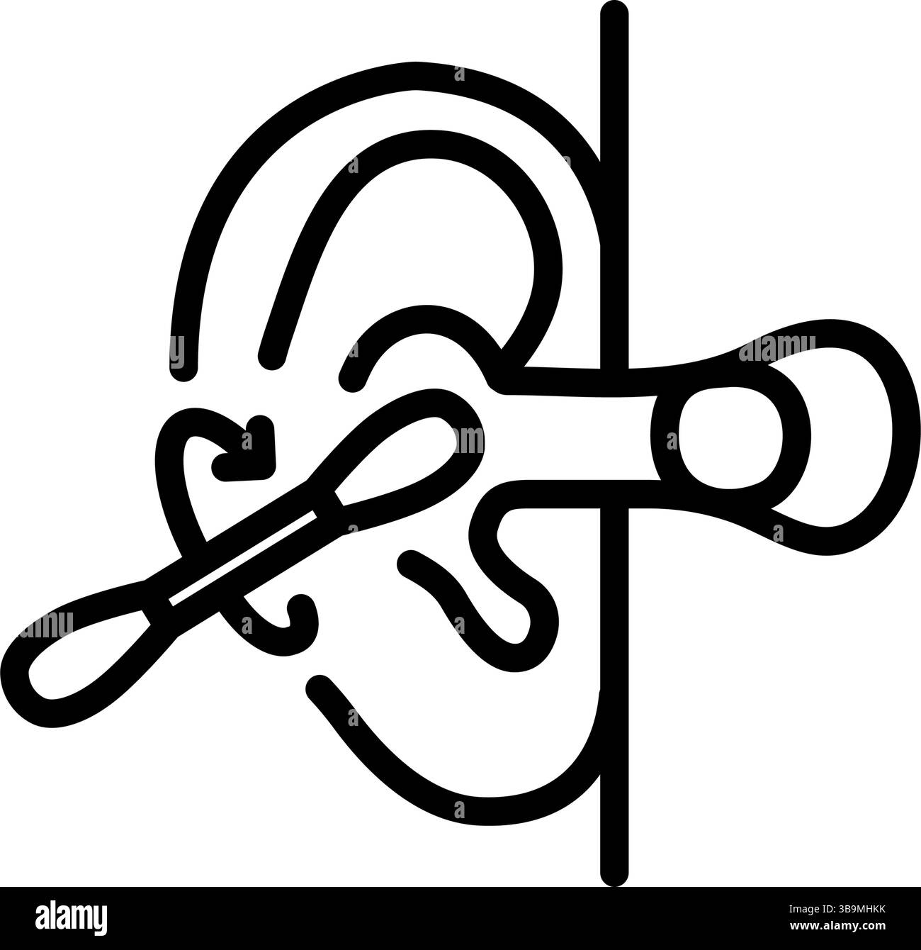 Ear cleaning outline icon. Cotton swab simple sign, Hygiene routine ...