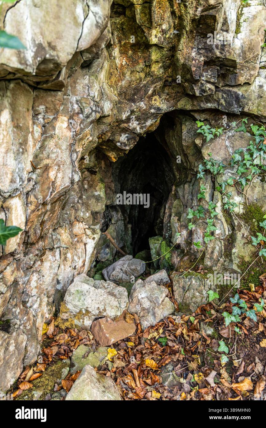 Shorn cliff cave Tintern Wye Valley Stock Photo - Alamy