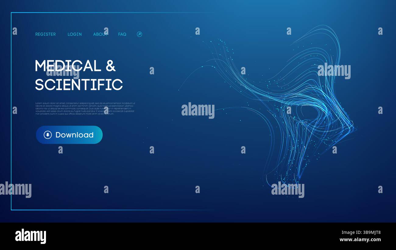 Medical and scientific abstract design with flowing blue lines Stock ...