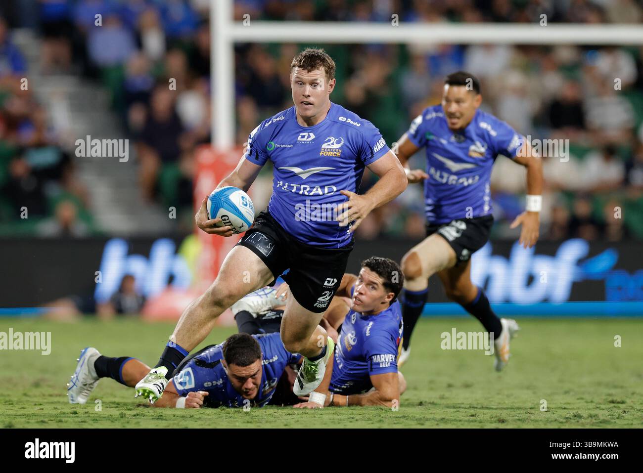Tom Horton of the Force runs the ball during the Super Rugby Pacific ...