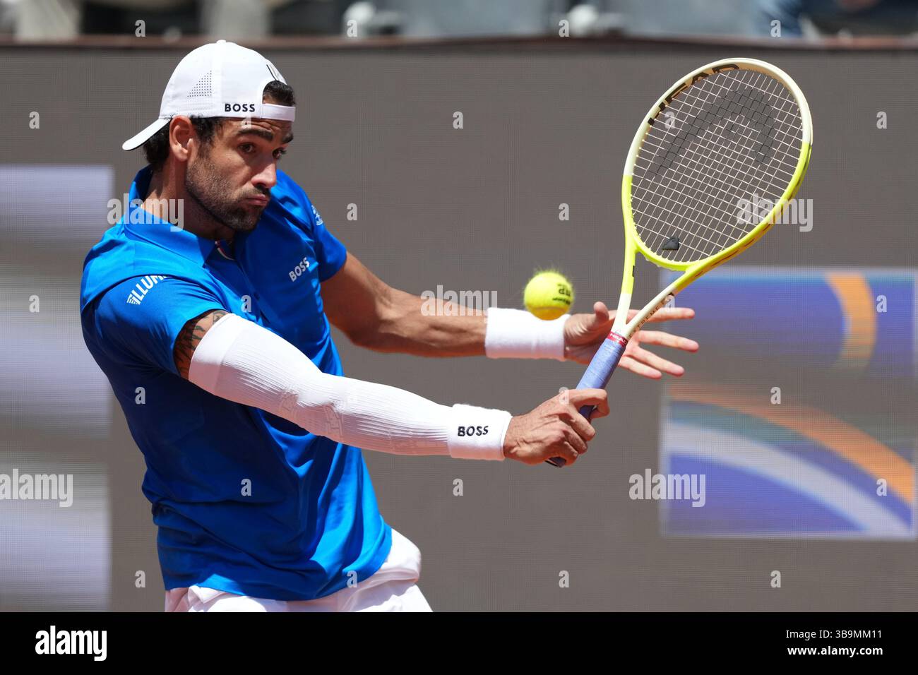 Matteo Berrettini of Italy during the match against Jacob Fearnley of ...