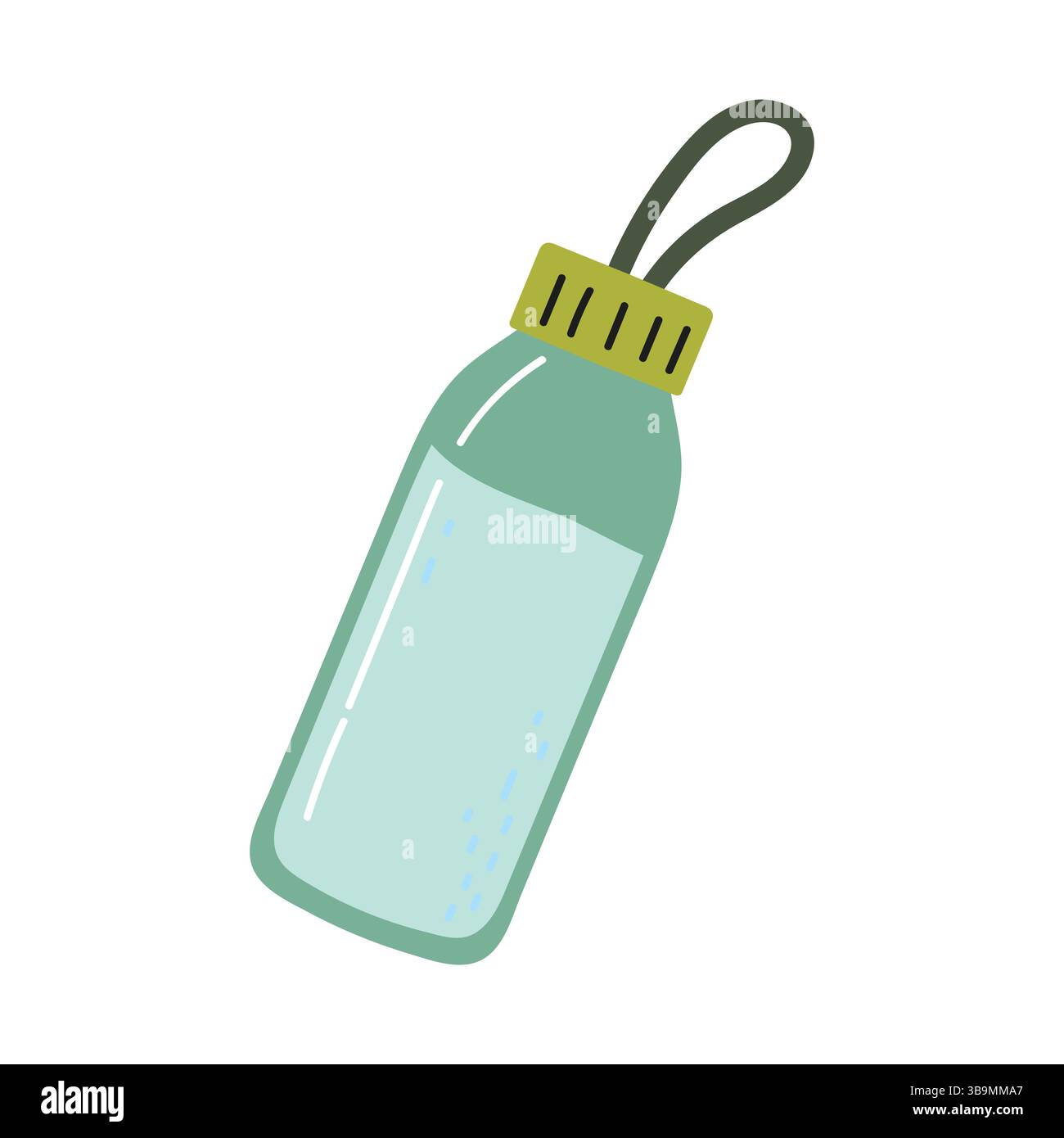 Water bottle design with green cap and unique shape for hydration in ...