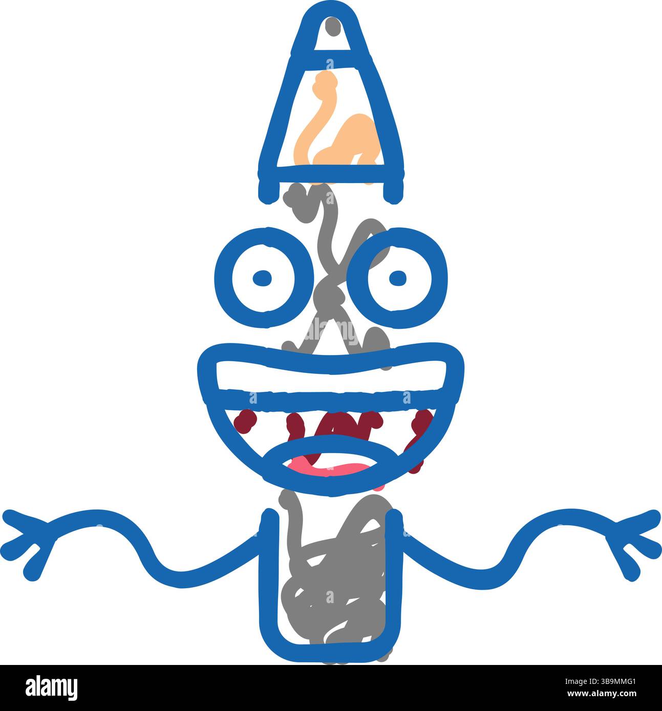 fun pen character icon doodle illustration Stock Vector Image & Art - Alamy