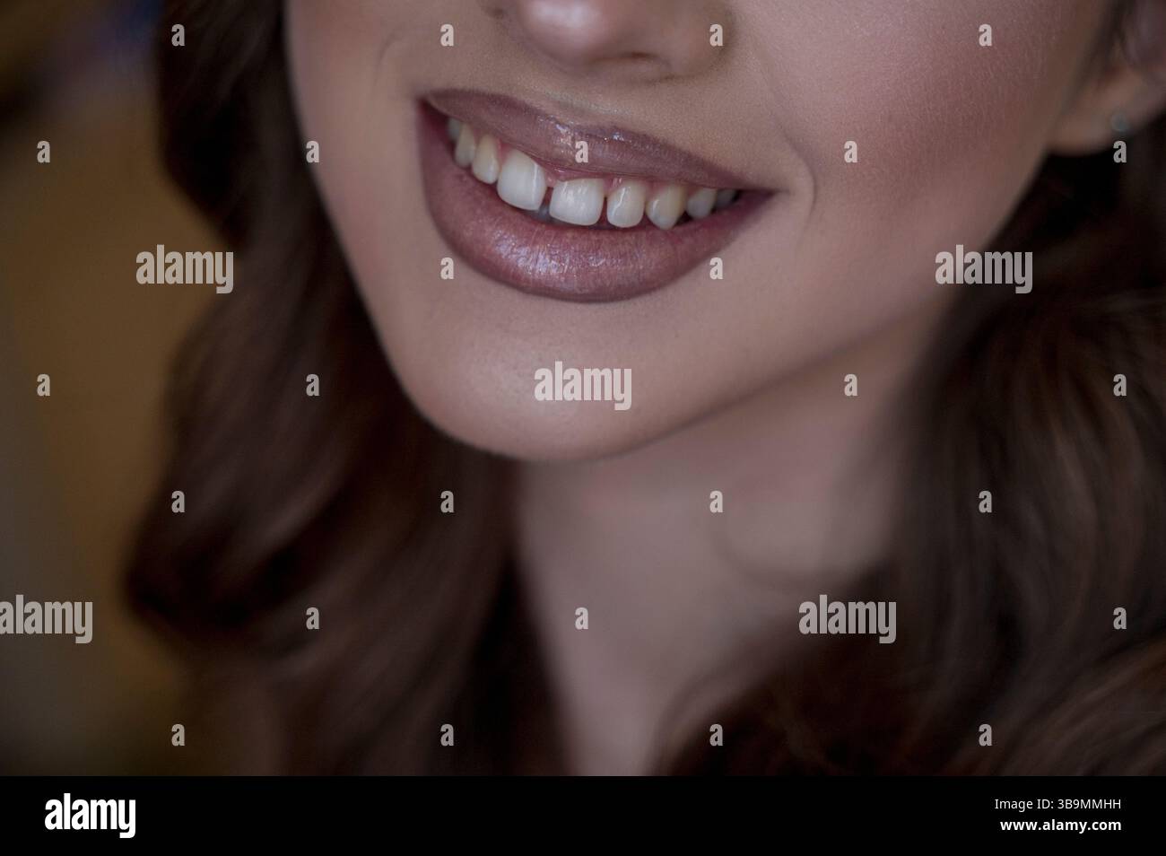 Closeup perfect female teeth hi-res stock photography and images - Alamy