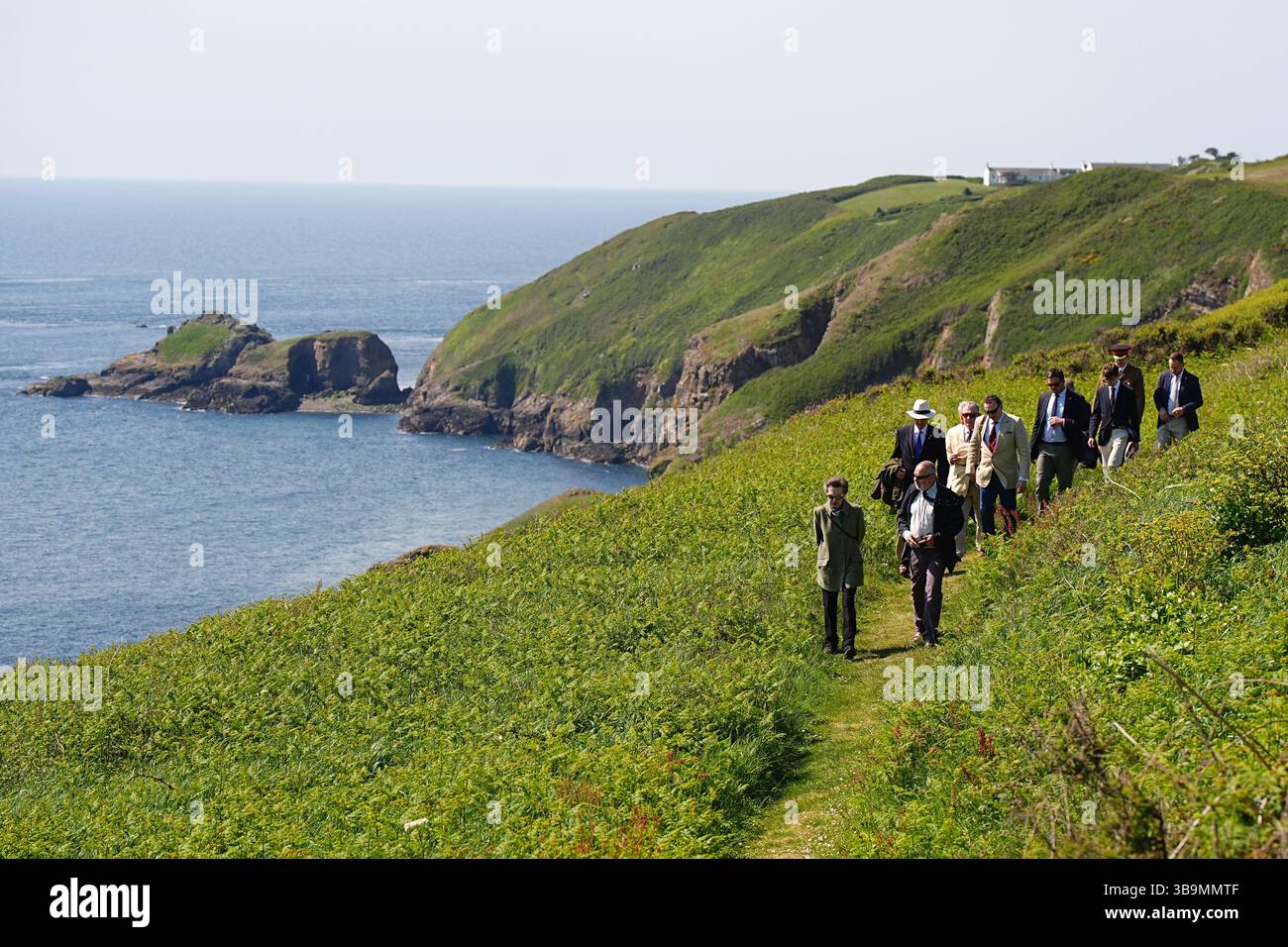 The Princess Royal walking along the East Coast Path in Sark, as she ...