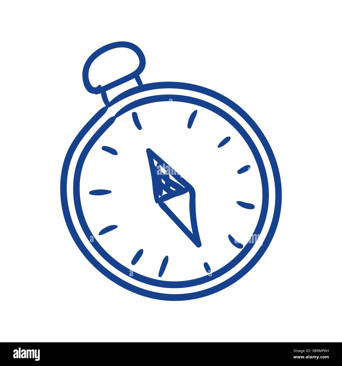 Compass and stopwatch illustration representing navigation and time ...