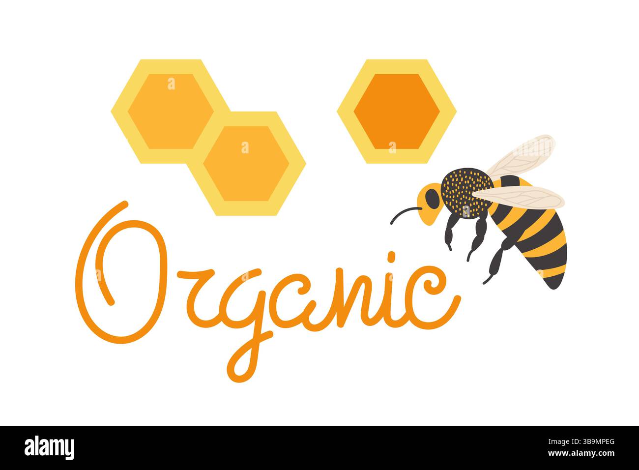 Bee design with honeycomb and organic text for a nature-themed project ...