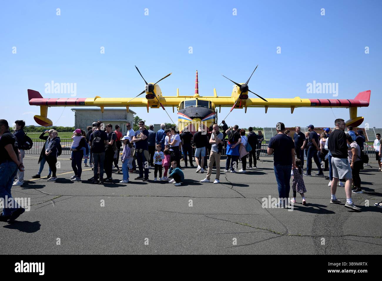 Velika Gorica, Croatia. 10th May, 2025. Canadair CL-415 is seen at ...