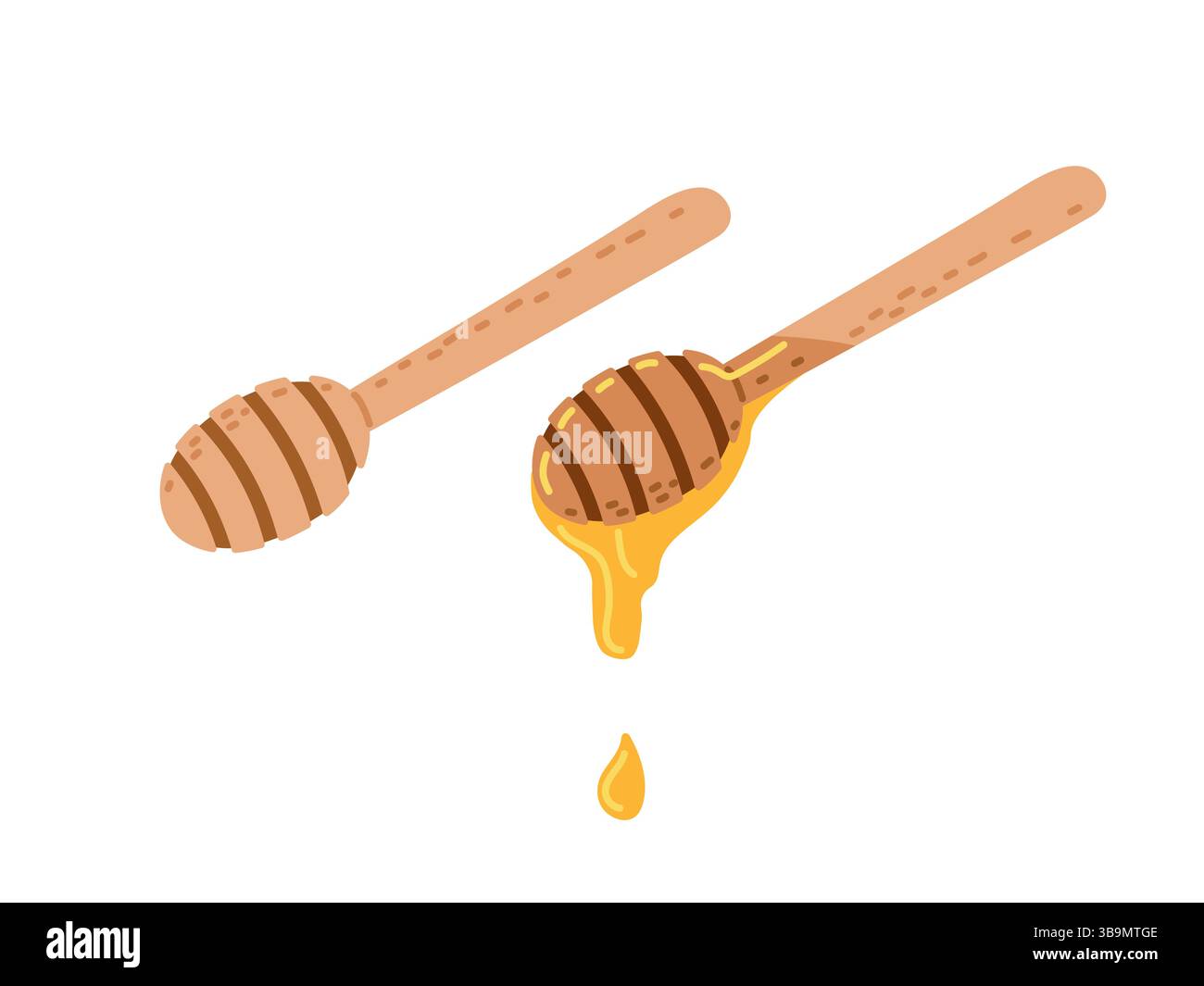Spoons dripping with honey highlight sweetness in culinary creativity ...