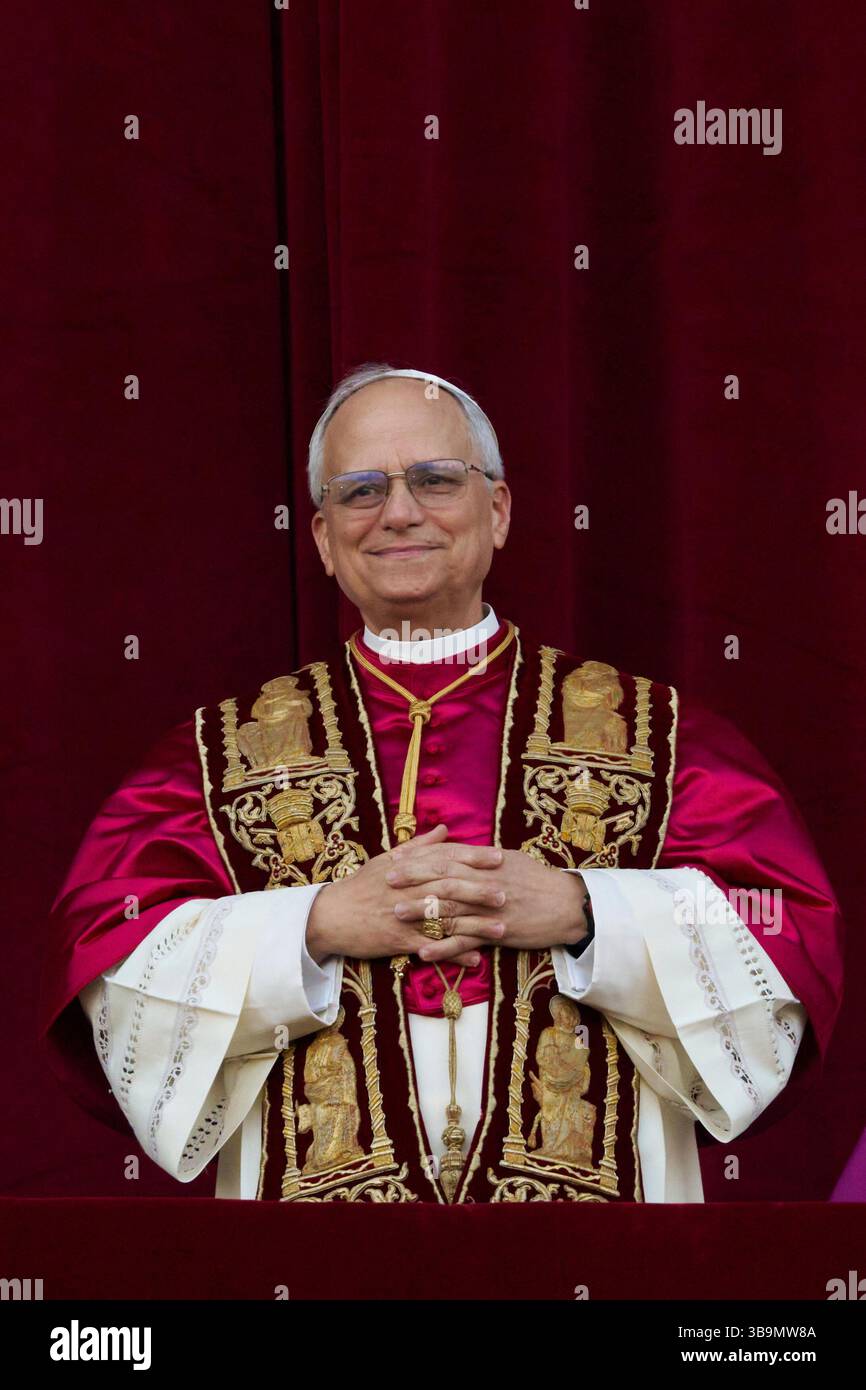 Newly elected Pope Leo XIV appears at the balcony of St. Peter's ...
