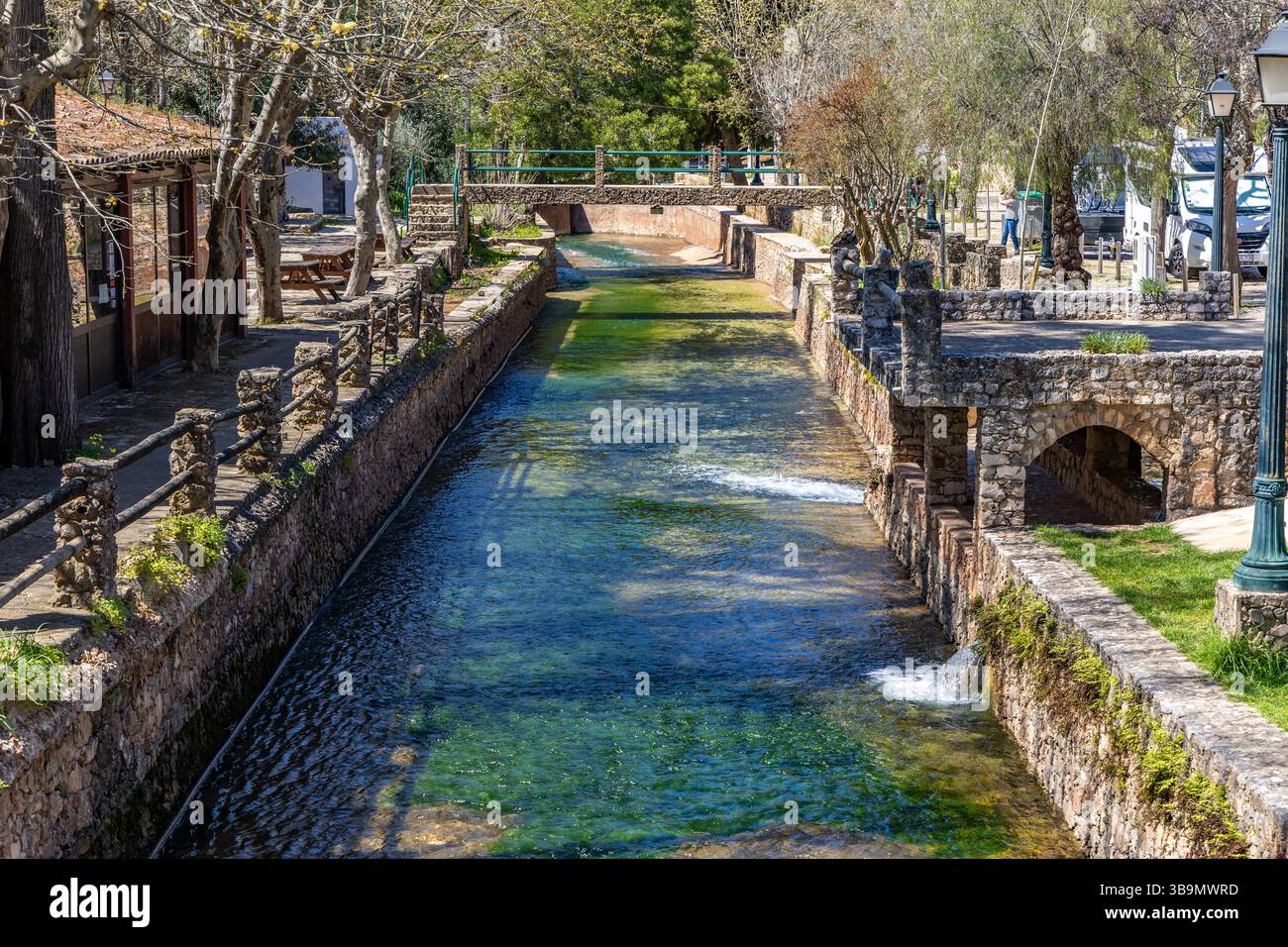 A fenced spring, a historic site that occasionally becomes a swimming ...