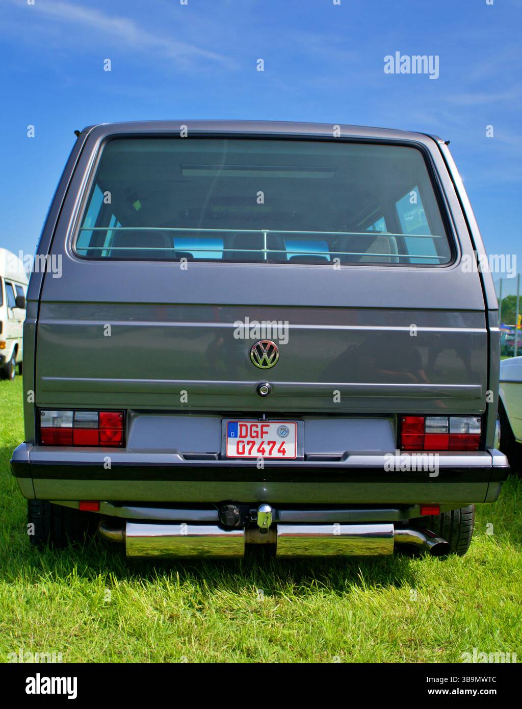 Classic Volkswagen Van Rear View on a Sunny Day at a Car Show Stock ...