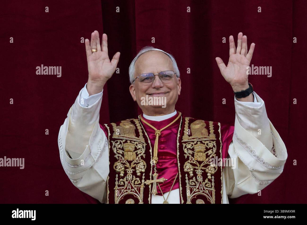 Newly elected Pope Leo XIV appears at the balcony of St. Peter's ...